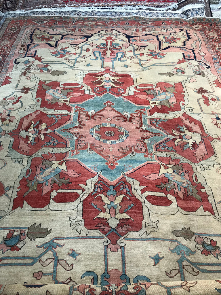 NU-2174 (Antique Persian Serapi 1850) | Palace Rug Gallery